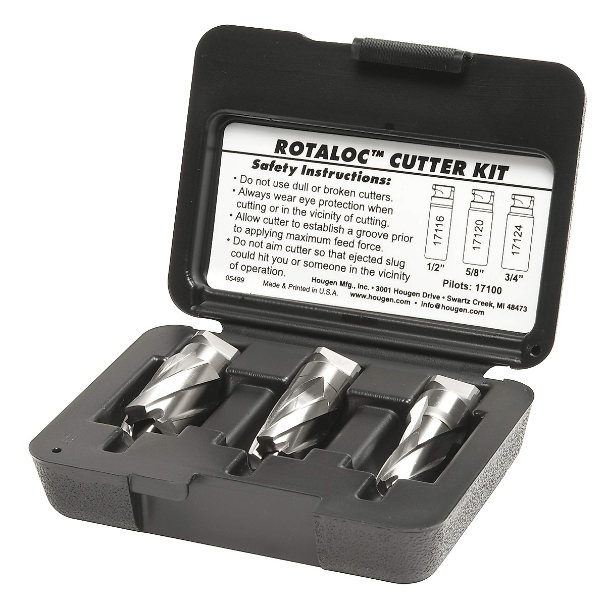 Hougen 17700 RotaLoc Frame Drill Annular Cutter Kit 1/2, 5/8, 3/4" 3/4-Inch Depth of Cut for use Exclusively in The HMD115 and HMD130/HMD150 Magnetic Drills
