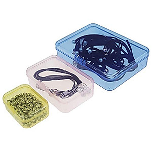 Goodma Mixed Sized Rectangular Plastic Boxes with Hinged Lids Clear Transparent & Colored Version Bundle