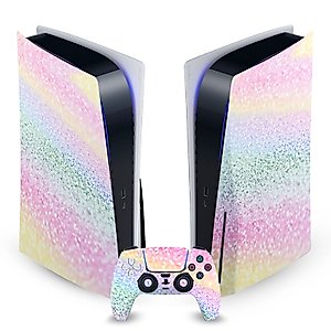 Head Case Designs Officially Licensed Monika Strigel Unicorn Rainbow Art Mix Vinyl Faceplate Sticker Gaming Skin Case Cover Compatible with Sony Playstation 5 PS5 Disc Console & DualSense Controller