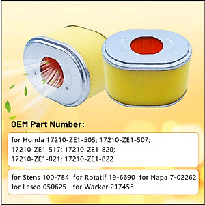 UAUS 6 Pcs Air Filter Cleaner Element Fits 5.5HP & 6.5HP Honda GX160 & GX200