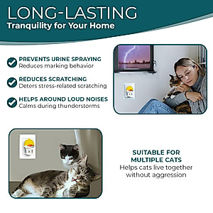 Advanced Pheromone Cat Calming Diffuser - Plug-in & Refill Combo ( 30 Day Starter Kit) for Serene Homes. Minimize Stress, Scratching, anxiety, and Spraying - Ideal for Single & Multi-cat homes.