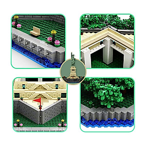 VONADO Base for Architectural Statue of Liberty Building Blocks, MOC 49317 Model Building Bricks Kit Stand for Gifts, Building Set Toy for Party Birthday and Holiday(2677Pieces)