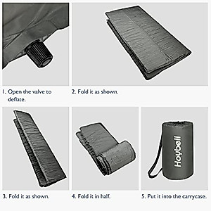 Hoybell Baby Mat Compatible with 50x50 inch Playpen, Self Inflating Mattress Play Yard Pad with Carry Case, Portable and Comfortable – Dark Grey