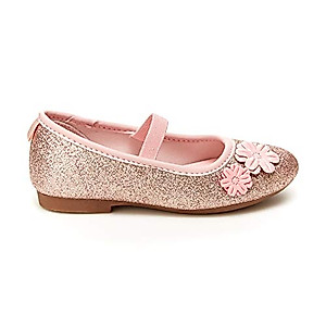 OshKosh B'Gosh Girls Montana Ballet Flat, Rose Gold, 7 Toddler