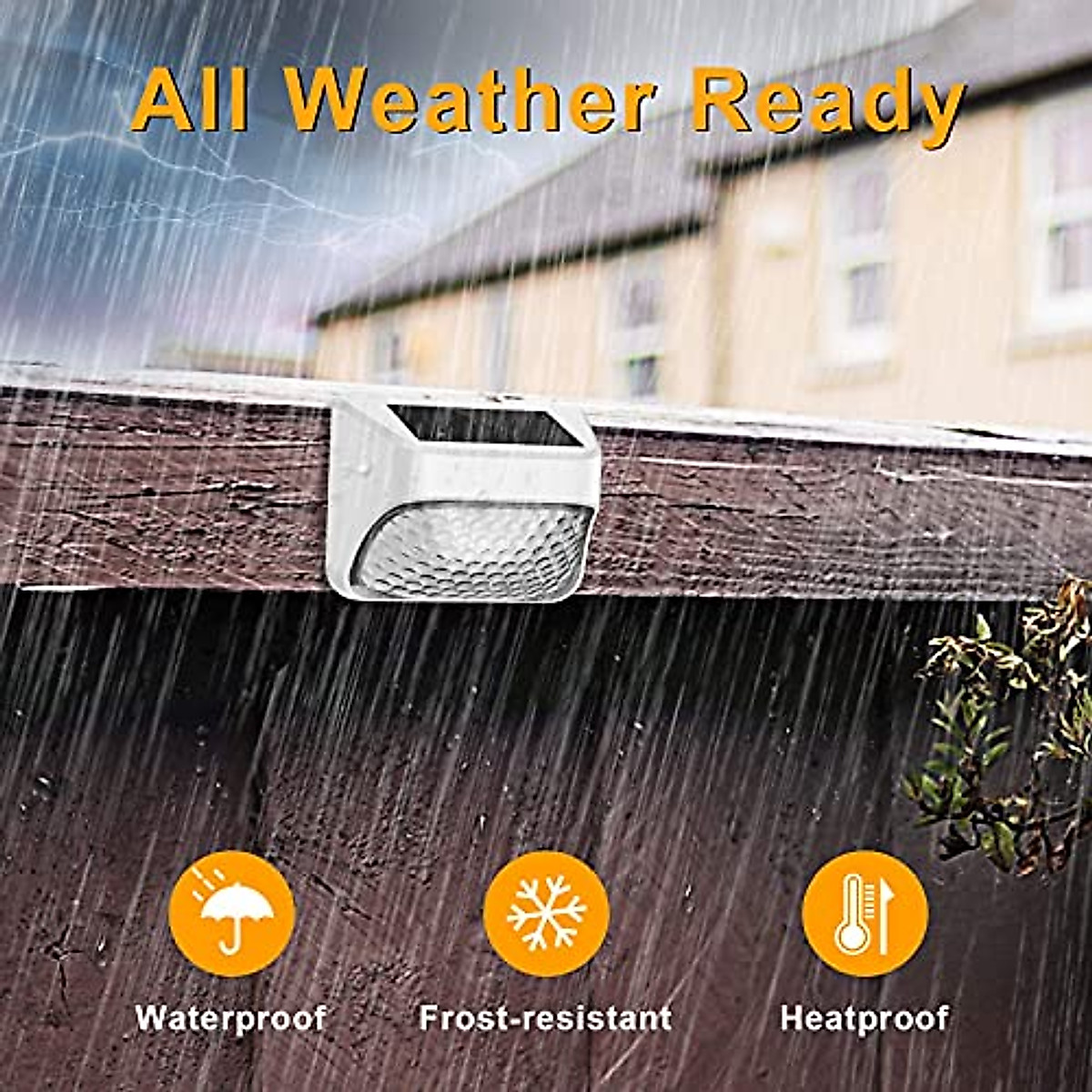 Permanent On All Night Solar Outdoor Lights 6 Pack, 2 Lighting Modes, Warm White/Cool White, IP65 Waterproof, Decorative Lighting for Fence Deck Garden Yard Stair Patio Post Pathway Steps(White02)