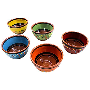 Cactus Canyon Ceramics Spanish Terracotta 5-Piece Breakfast Bowl Set (European Size), Multicolor