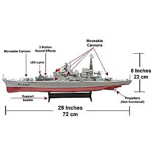 Toy Essentials 28 Inch Military Battleship Warship Aircraft Carrier Sound and Lights