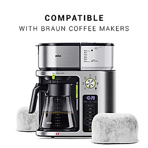 12-Pack Replacement Charcoal Water Filters for Braun Coffee Makers - Fits All Braun BrewSense Drip Series Coffee Machines