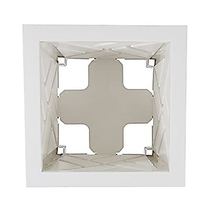 Lattice Design Planter Box – 14.75-Inch-Square Decorative Outdoor Flower or Plant Pot – Front Porch, Patio, and Garden Decor by Pure Garden (White)