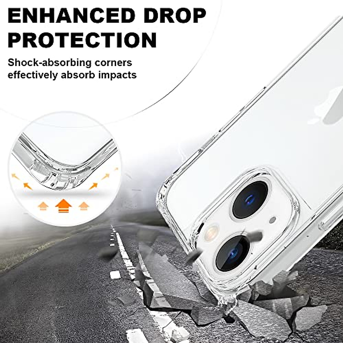 FOQENCCI Clear Case for iPhone 13 Lanyard Phone Case for iPhone 13 with Adjustable Crossbody Strap,Transparent TPU + Hard PC Anti-Scratch Anti-Yellowing Shockproof Protective Cover 6.1 inch