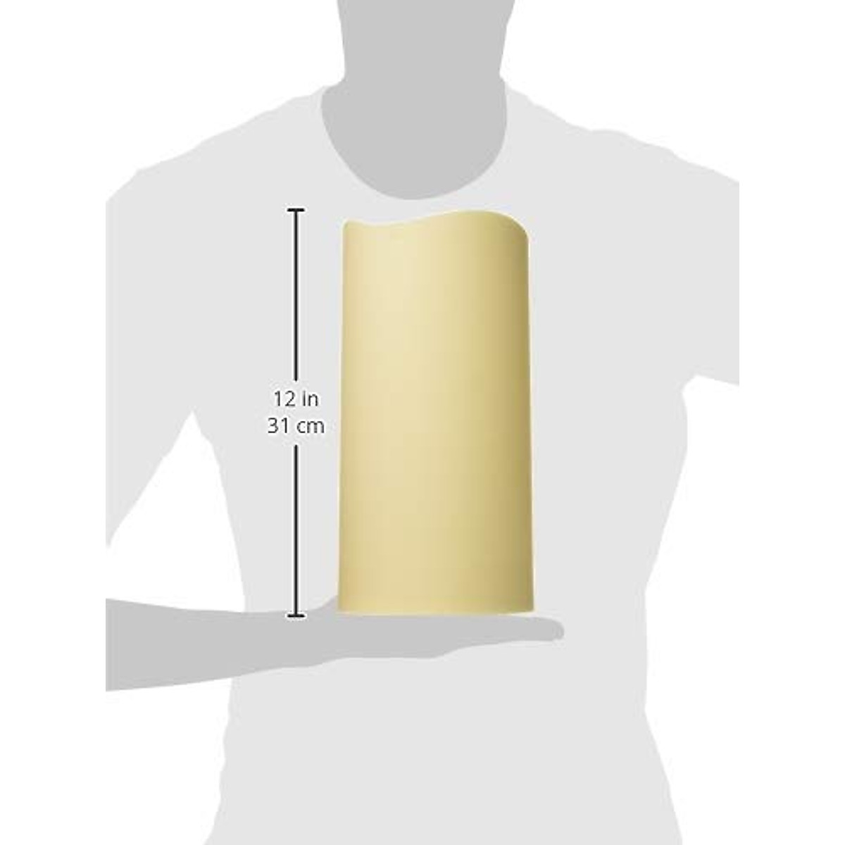 Everlasting Glow 6x12"H LED Out. Pillar, Bisque Christmas, 6InL x 6InW x 12InH, White