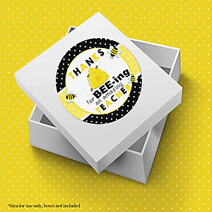 You’re Amazing Bumble Bee Themed Teacher Appreciation Thank You Sticker Labels, 40 2" Party Circle Stickers by AmandaCreation, Great for Envelope Seals & Gift Bags