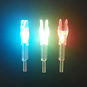 X Lighted Archery Nock for Arrows with .204".233".244".246" Inside Diameter, 6 PCS LED Nock with Screwdriver (Strobe, X/.204")