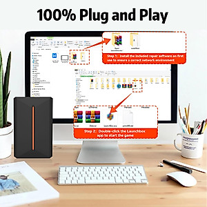 Emulator Console Game HDD 500G, Retro Game Console with 3700+ Video Games & 13 Hot Emulators, Compatible with Launchbox Hard Drive for PC with Win 8.1/10/11, Plug and Play,Sata 3 to USB 3.0,Up to 6G/s