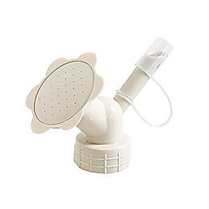Bottle Cap Sprinkler, 2In1 Mini Watering Can, Dual Head Bottle Watering Spout, Bonsai Watering Can for Indoor Seedlings, Sprinkler Nozzle for Flower Waterers Bottle Watering Cans (Beige)
