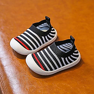 Walking Shoes for Babies Non Slip First Walkers 6 9 12 18 24 Months 1 2 3 4 Years Toddler Boots Girls (Black, 9 Toddler)