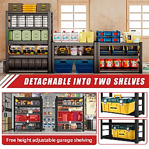 72" H, 3000 lb. Heavy Duty Storage Shelving Unit | Adjustable 5-Tier Metal Garage Storage Shelves | Easy to Assemble, Storage Shelves for Basements and Garages, 72 "H*36 "W*16 "D