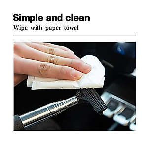 Miytsya Car Rearview Mirror Wiper Telescopic Auto Mirror Squeegee Cleaner 98cm Long Handle Car Cleaning Tool Mirror Glass Mist Cleaner (Black)