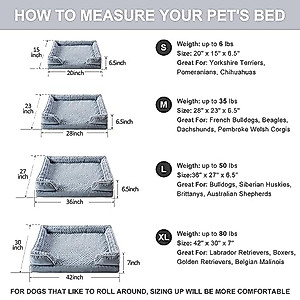 WNPETHOME Dog Beds for Extra Large Dogs, Washable Dog Bed, Bolster Dog Sofa Bed with Waterproof Lining & Non-Skid Bottom, Orthopedic Egg Foam Dog Couch for Pet Sleeping, Pet Bed for Extra Large Dogs