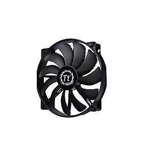 Thermaltake 200mm Pure 20 Series Black 200x30mm Thick Quiet High Airflow Case Fan with Anti-Vibration Mounting System Cooling CL-F015-PL20BL-A