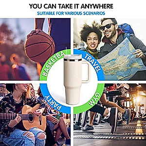 Soview Tumbler With Handle 40 oz and Straw Lid,304 Stainless Steel Water Bottle, Travel Mug Insulated Tumblers Iced for Tea Coffee Gift, large capacity car cup with straw