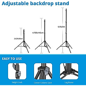 Green Screen Backdrop with Stand kit,YELANGU 6.5X5ft Portable Photographic Studio Photo Background for Streaming, ID Photos, Video conferences and interviews