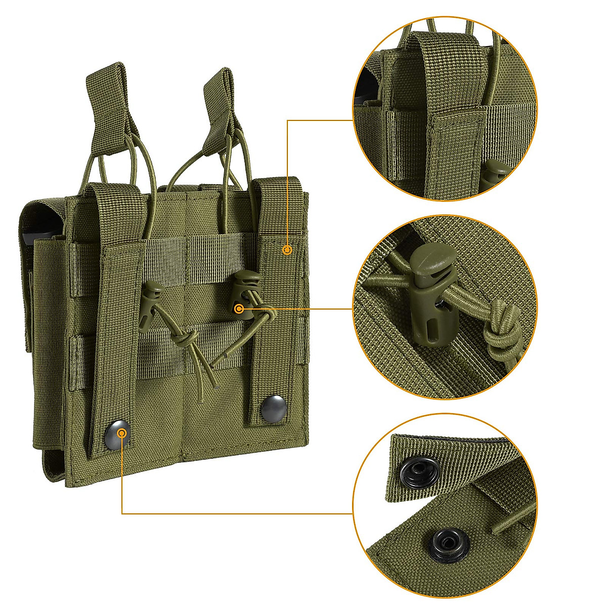 FRTKK Molle Mag Pouch, Open Top Single/Double/Triple Magazine Pouch Holder Carrier for M4 M16 AK AR Glock M1911 92F 9mm