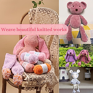 100g Soft Chenille Yarn Blanket Yarn,Crochet Yarn,Yarn for Crafts,Yarn for Crocheting,Fancy Yarn for Crochet,Crochet Yarn for Sweater/Hat/Blankets/DIY Craft(Electric Purple)