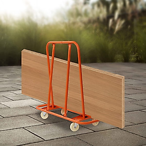 Eleeferri Drywall Cart 1600lbs Capacity Panel Dolly Steel Furniture Steel Panel Rolling Cart Carrier with Swivel Casters for Factory Warehouse Shopping Mall, Orange