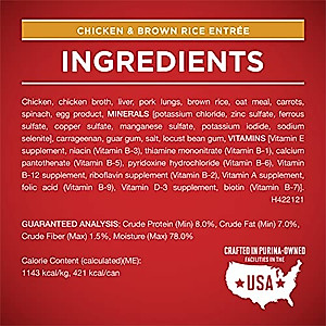 Purina ONE Classic Ground Chicken and Brown Rice, and Beef and Brown Rice Entrees Wet Dog Food Variety Pack - (Packs of 6) 13 oz. Cans