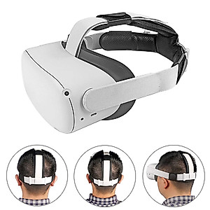 HIJIAO 2020 New Head Strap Pad for Oculus Quest 2，Reduce Head Pressure Better Wrapped Head for Quest 2,Comes with 20 Wipes (Black)