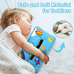 ZHQQ Magic Tissue Box Baby Toy, Montessori Sensory Toys for Babies, Infant Newborn Toddlers Sensory Toys for Year Old Boys Girls Kids Early Learning Toys Baby Gifts