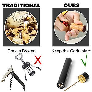 Wine Opener Travel Portable Pocket Air Pressure Pump Wine Bottle Opener Assemblable Design Corkscrew 7S Quick Bottle Opening for Home, Restaurant, Party