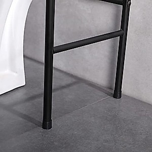 L&H UNICO 3-Shelf Wire Freestanding Shelving Unit Over The Toilet Storage Organizer Rack Bathroom Space Saver, Includes 4-Hooks, Black