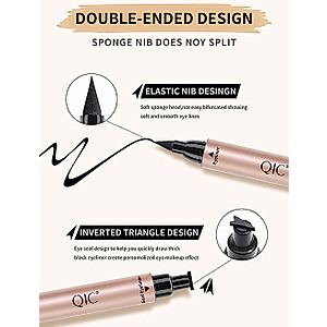 Go Ho Liquid Eyeliner Stamp Wingliner,Black Winged Eyeliner Stamps for Cat Eyes,Long lasting Super Slim Precise Felt Tip Liquid Eye Liner Tattoo Tools,1 PC