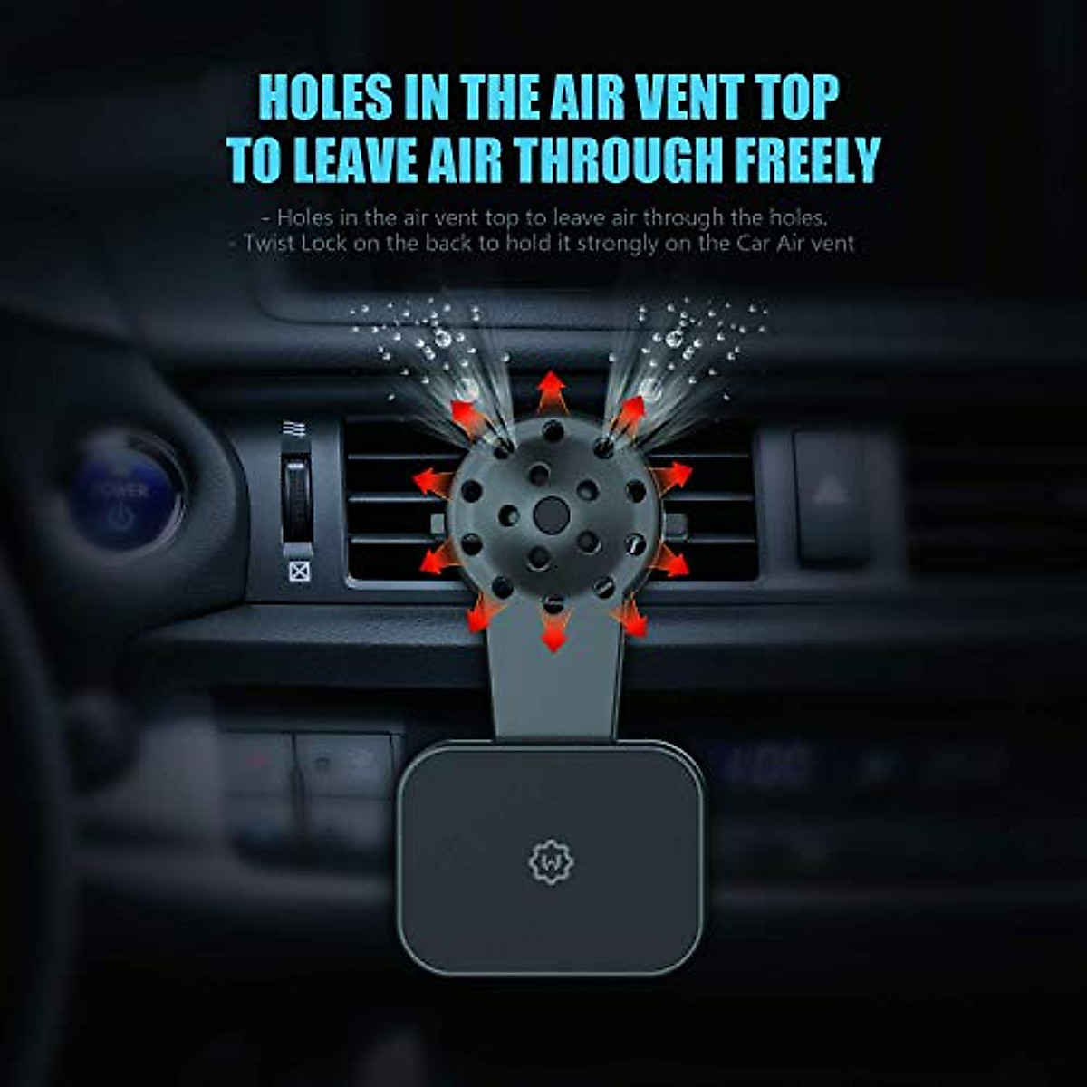WixGear Universal Air Vent Twist Hole Magnetic Phone Holder for Car, for All Cell Phones with Fast Swift-Snap Technology, Will Not Block Air Vent Flow - for Vertical and Horizontal Vent