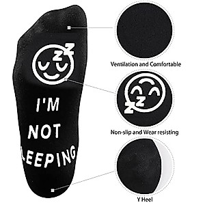 Leotruny I'm Not Sleeping I'm Just Resting My Eyes Novelty Funny Socks Birthday Gifts for Men Women Dad Boyfriend (C01-Eyelash)