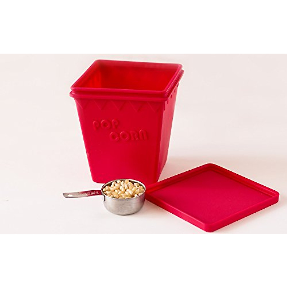 Microwave Popcorn Popper | Replaces Microwave Popcorn Bags | Healthy Air Popped Popcorn - No Oil Needed | BPA Free Premium European Grade Silicone Popcorn Maker by Cestari Kitchen (Red Makes 8 cups)