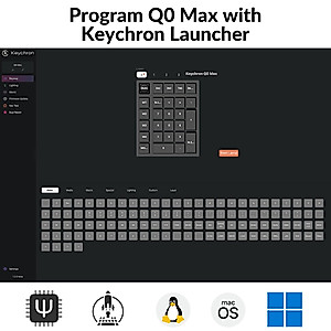Keychron Q0 Max Wireless Custom Mechanical Numpad, 2.4 GHz/Bluetooth 5.1/Wired QMK Number Pad, RGB Hot-Swappable with Gateron Brown Switch for Laptop Mac Windows Linux - White