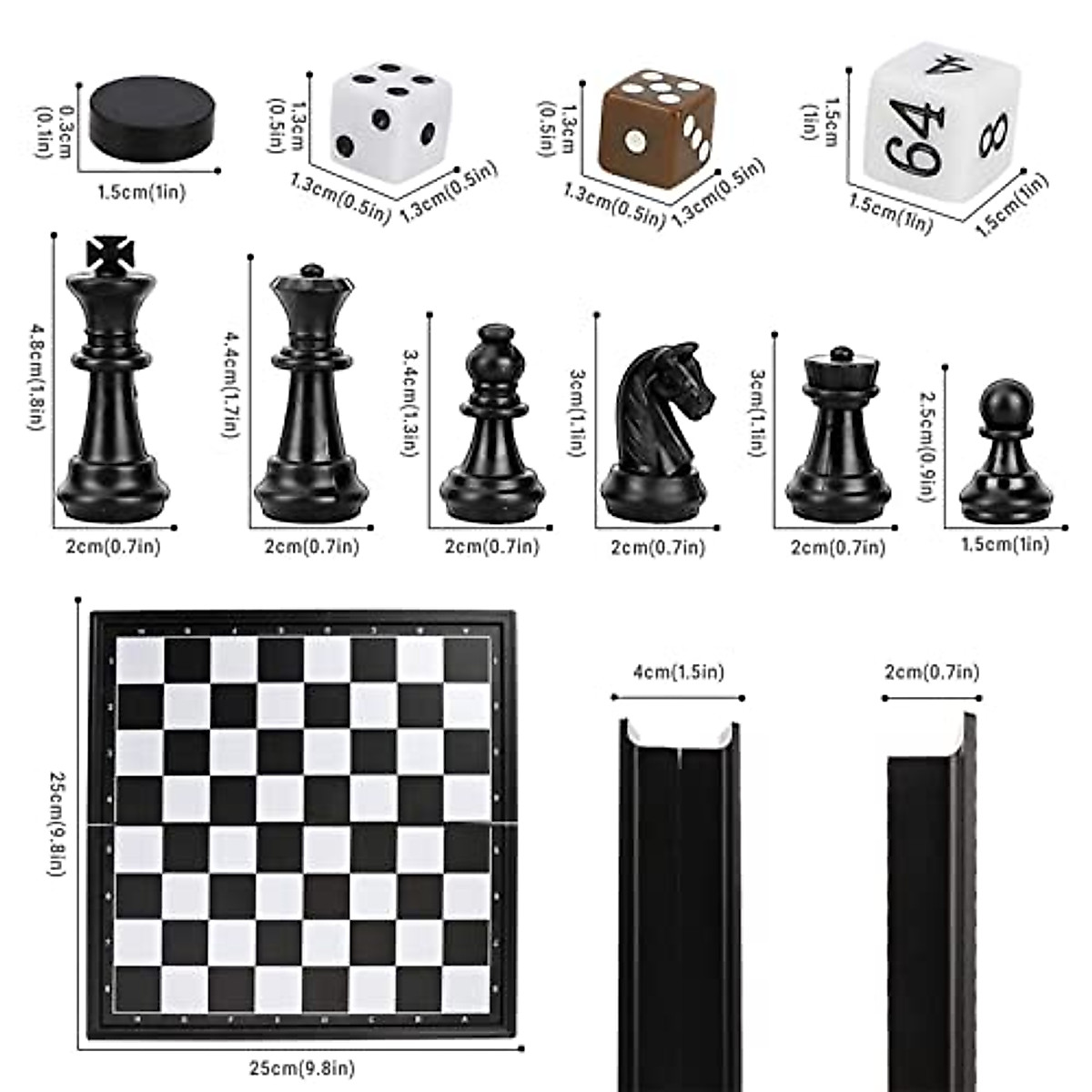 Aomola Travel Chess Set for Kids and Adults 3 in 1 Magnetic Chess Checkers Backgammon Folding Board Games Educational Toys with Storage Bag, 9.8" x 9.8"