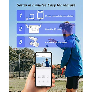 Topiacam Wireless Security Camera System Outdoor with Solar Powered for Home Includes Base Station and Cameras, 3MP Night Vision with 2-Way Audio (4 Solar Camera Set)