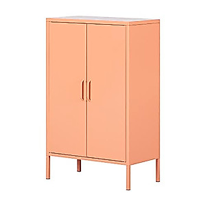 South Shore Crea Metal 2-Door Accent Cabinet, Orange