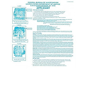 FBI Fingerprint Cards, Form FD-258, 3 pack