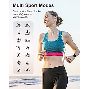 aeac Smart Watch for Women Men,1.69" Touch Screen Fitness Tracker for iPhone Android Phone IP68 Waterproof,Finess Watch with Step Calorie Counter Sleep Monitoring Pedometer Watches