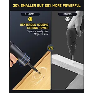 Fanttik L1 Ace 3.7V Cordless Screwdriver, Electric Screwdriver Kit with EVA Storage Bag, 6 Settings Torque Knob, HD Display, 2000mAh, LED Light, 1/4''Hex, Repair Tool for Desktop/Furniture