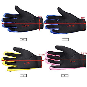 1Pair Diving Gloves Neoprene Non Skid Flexible Wetsuits Five Finger Gloves for Snorkeling Swimming Surfing Sailing Kayaking Diving(M Blue)