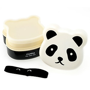 Kotobuki 2-Tiered Bento Box, Panda Face