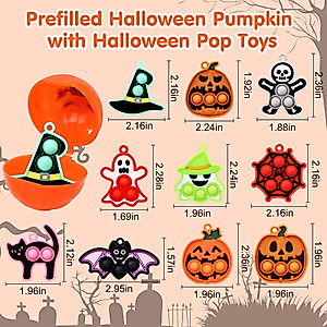 Halloween Party Favors for Kids,Prefilled Halloween Pumpkin with Halloween Pop Fidget its Toys, Treats for Kids, goodie bag fillers, Classroom Prizes