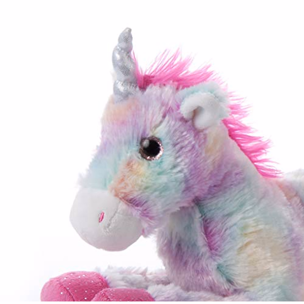 The Petting Zoo, Unicorn Stuffed Animal Plush Toy, Unicorn Gifts for Girls, Pastel Tie Dye Rainbow Unicorn with Silver Sparkly Horn, 14 inches