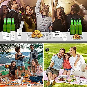 200 Pcs 70s Disco Party Supplies-Includes Disco Ball Cups, Straws, Plates, Napkins and Silver Wares, Cocktail Napkins and Disco Party - Perfect for Weddings 80s/90s Disco Parties Picnics and Travel